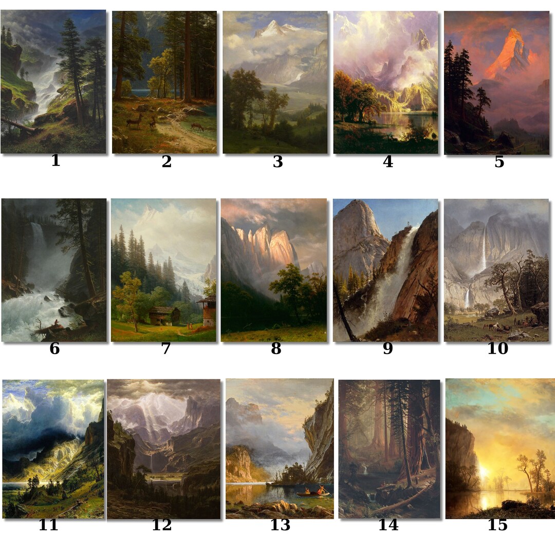 Set of 3 Albert Bierstadt Reproduction Canvas Wall Art Print,modern ...