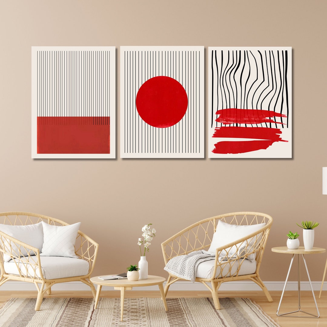 Set of 3 Geometric Shapes Canvas Wall Art Contemporary Art Print,modern ...