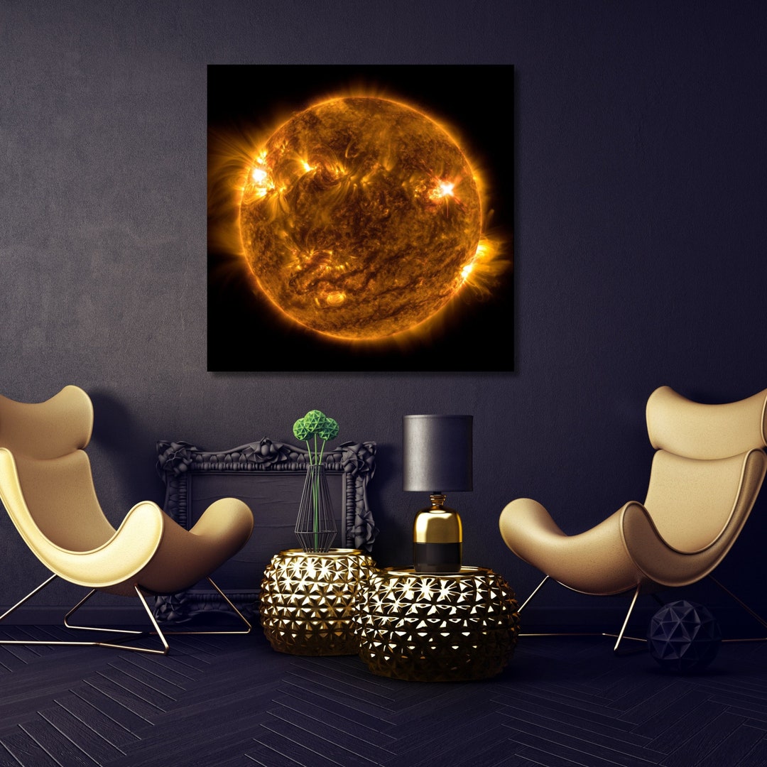 NASA Smiling Sun Canvas Wall Art, Sun Tempered Glass Wall Art ...