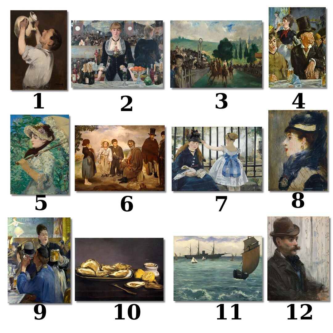 Set of 3 Edouard Manet Reproduction Canvas Wall Art Print,modern Wall ...