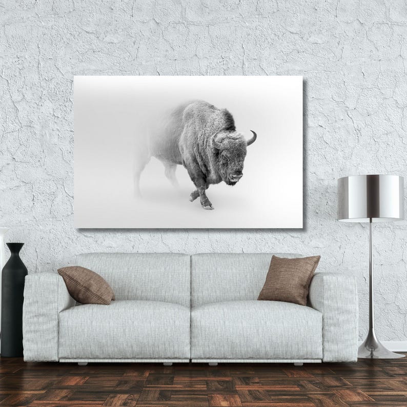 American Buffalo in Snow Original Pictures Art, Buffalo Wall Art ...