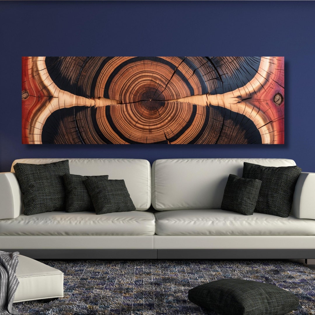 Tree Ring Canvas Wall Art, Abstract Colorful Tree Ring Wall Decor ...
