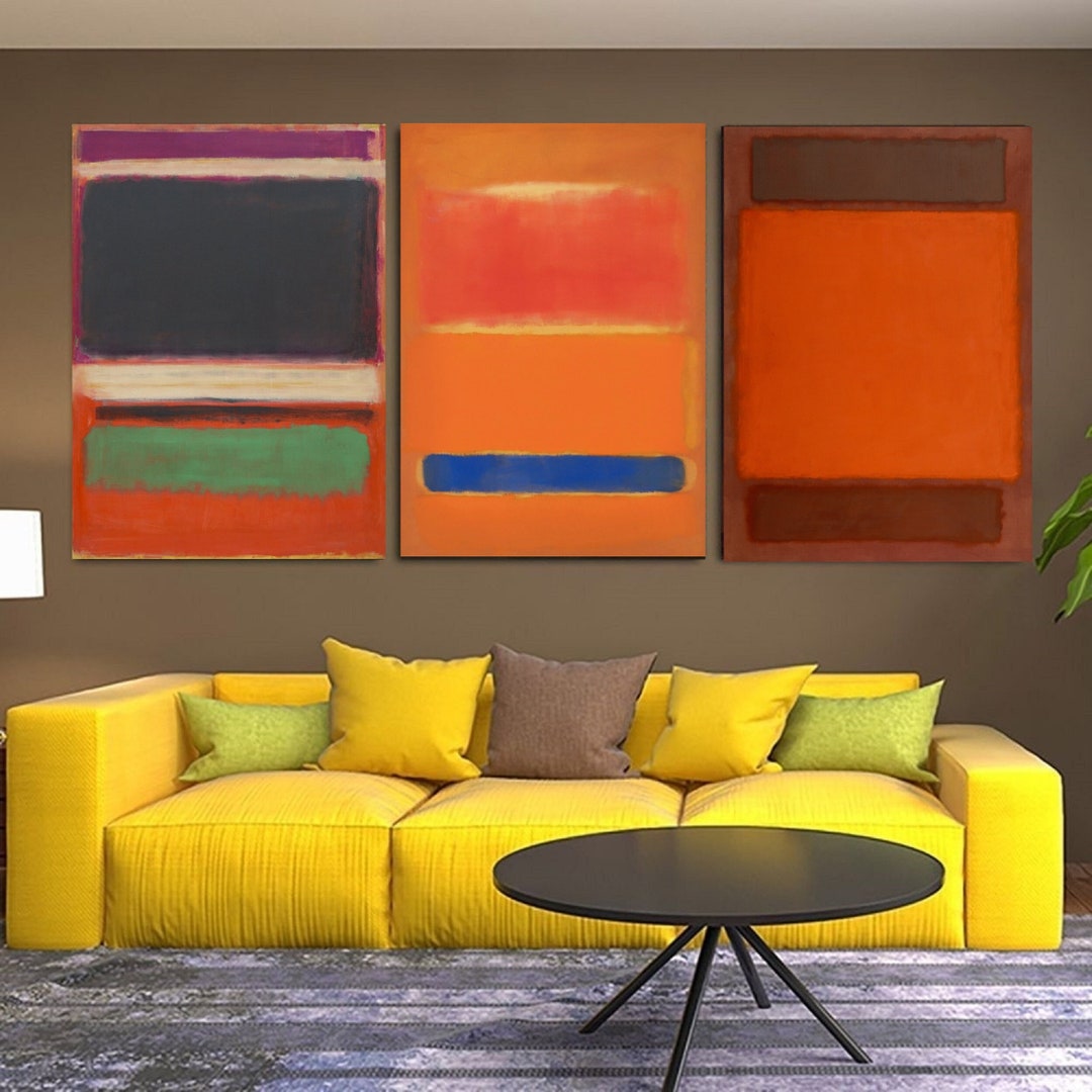 Set of 3 Mark Rothko Reproduction Canvas Wall Art Print,modern Wall Art ...