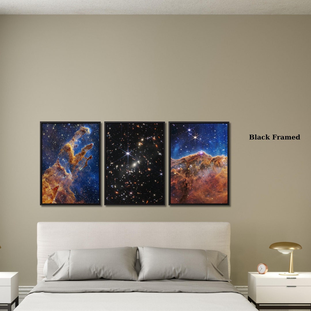 Set of 3 NASA Canvas Wall Art James Webb Framed Canvas Print, Space ...
