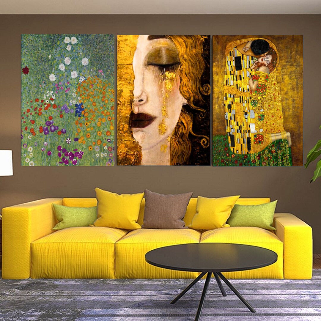Set of 3 Gustav Klimt and Freyas Tears by Anne-marie Zilberman Canvas ...