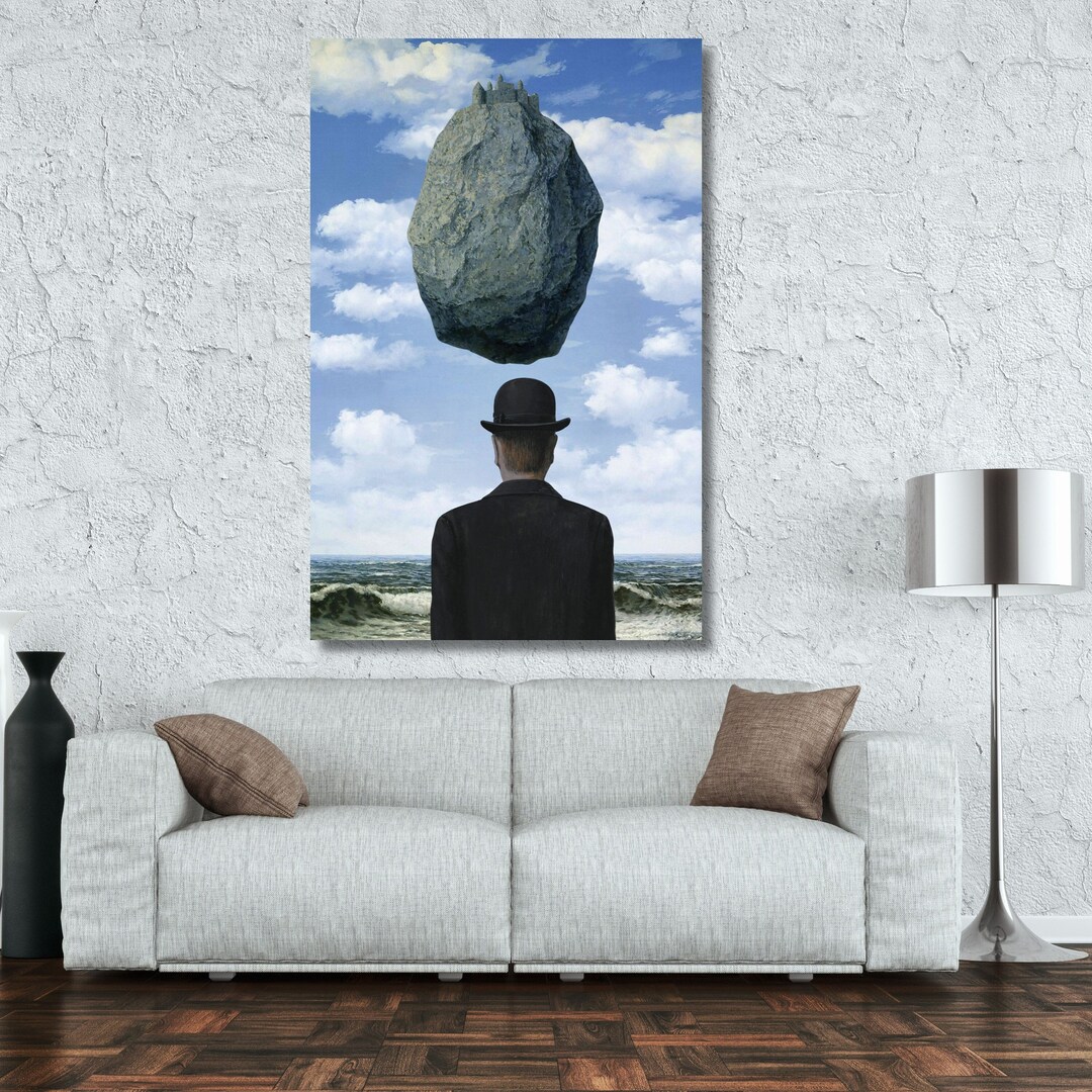Rene Magritte Canvas Wall Art Mirror Face Moon House Face Rene ...