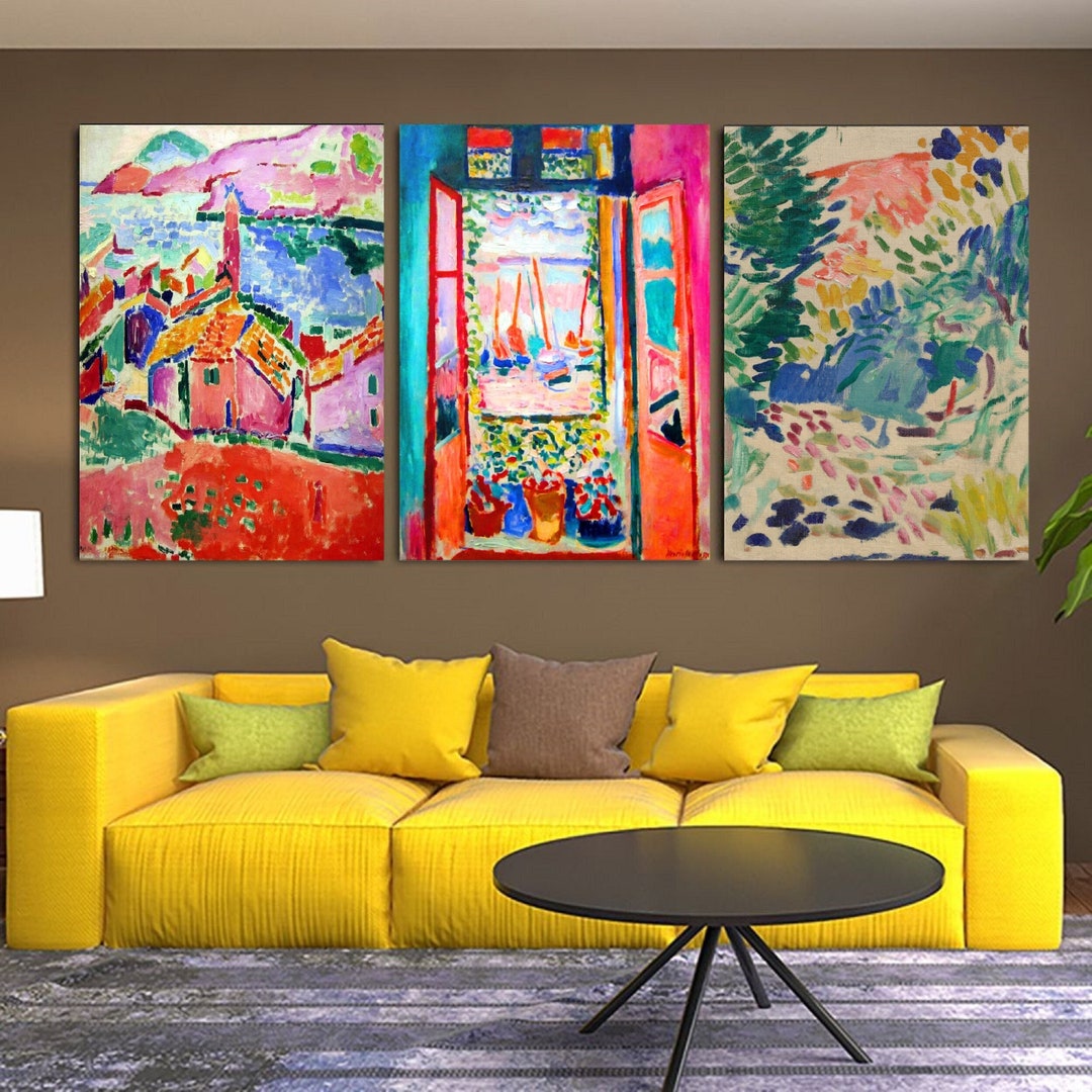Set of 3 Henri Matisse Canvas Wall Art Colorful Decorative Canvas Print ...