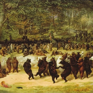 William Holbrook Beard the Bear Dance 1870 Canvas Wall Art William ...