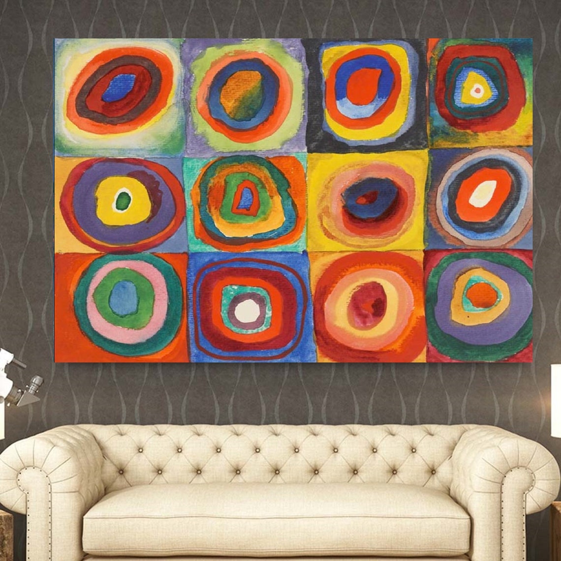 Kandinsky Color Study Canvas Wall Art Squares With Concentric - Etsy