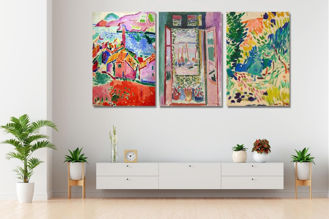 Henri Matisse Canvas Wall Art Set of 3 Colorful Decorative Canvas Open ...