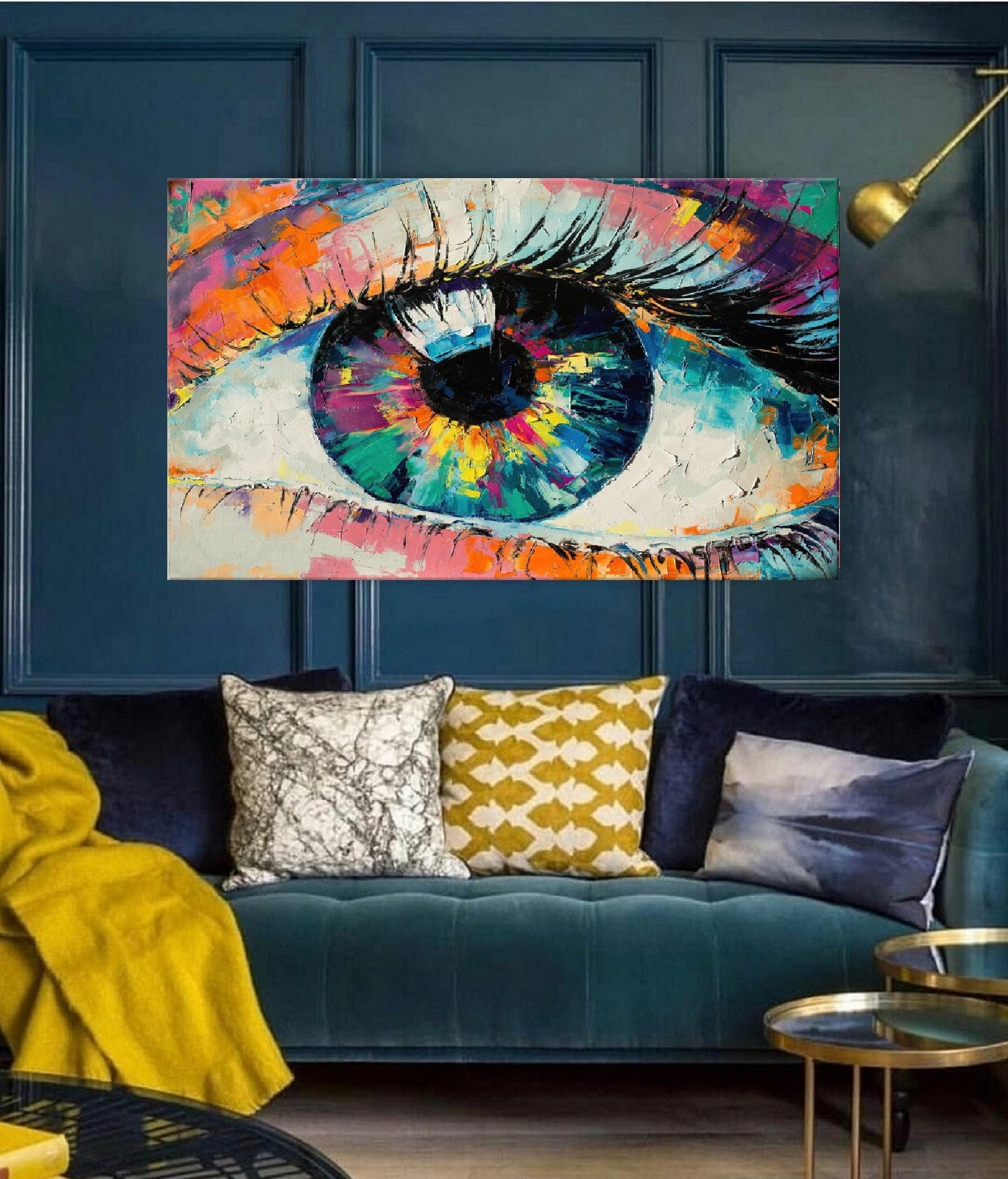 Colorful Eye Canvas Eye Wall Art Eye Canvas Oil Painting Print - Etsy