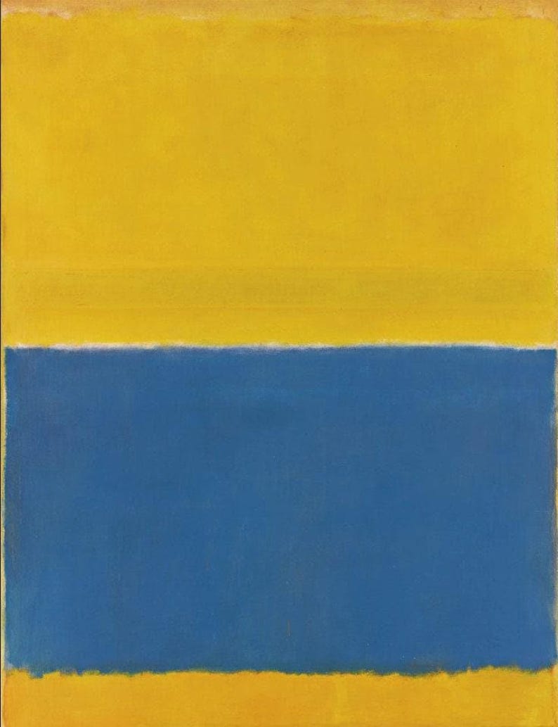 Rothko Reproduction,blue-yellow Rothko Wall Art,rothko Museum Rothko ...