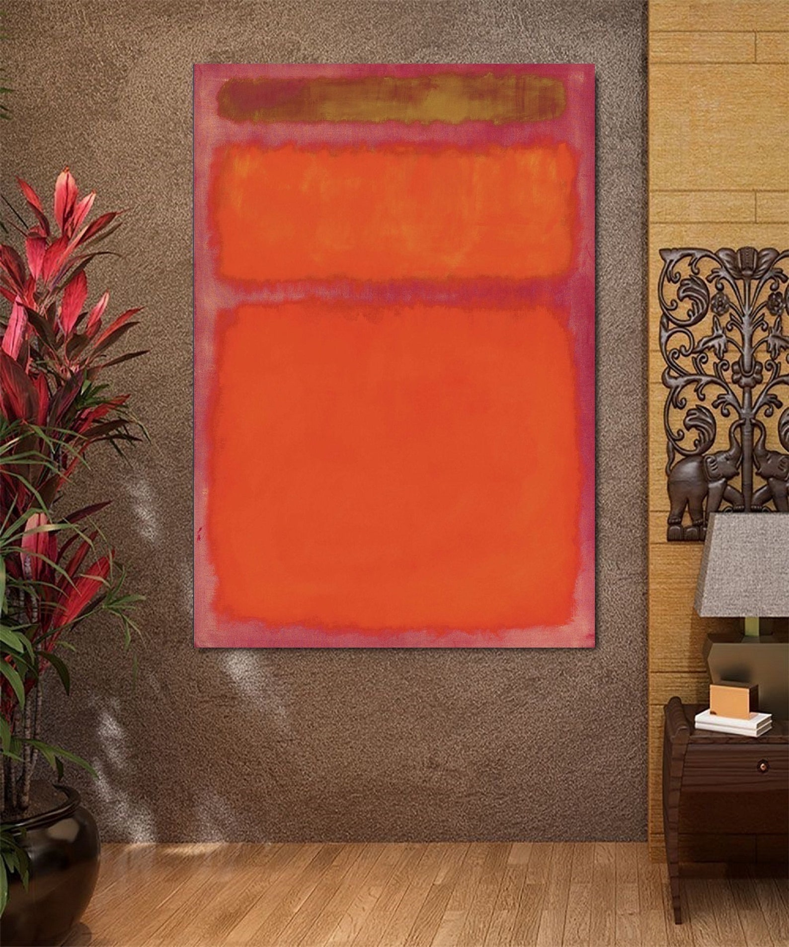 Mark Rothko Wall Art Black Brownon Maroon 1957 Mark Rothko Painting ...