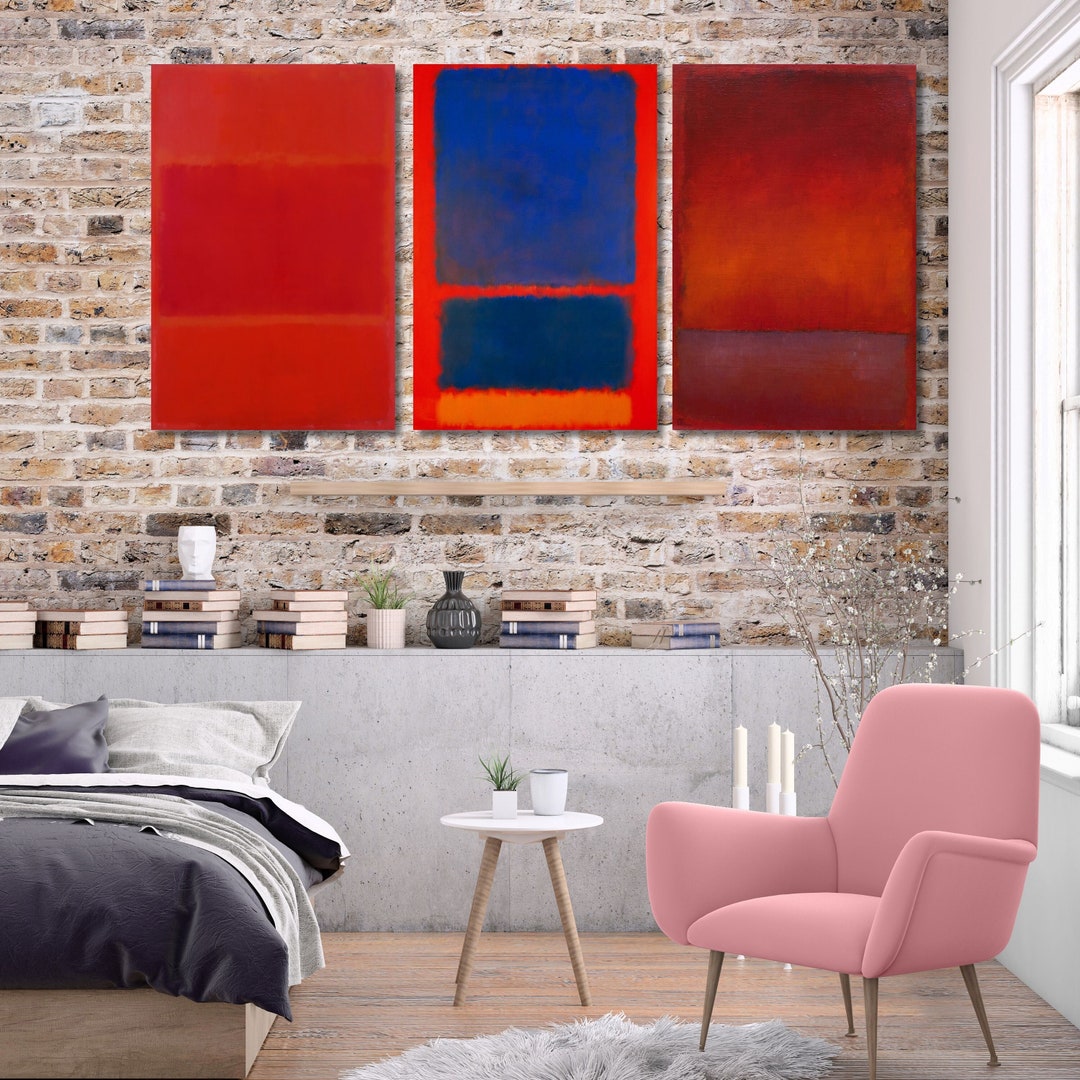 Set of 3 Rothko Wall Art Mark Rothko Reproduction Canvas Wall Art Print ...