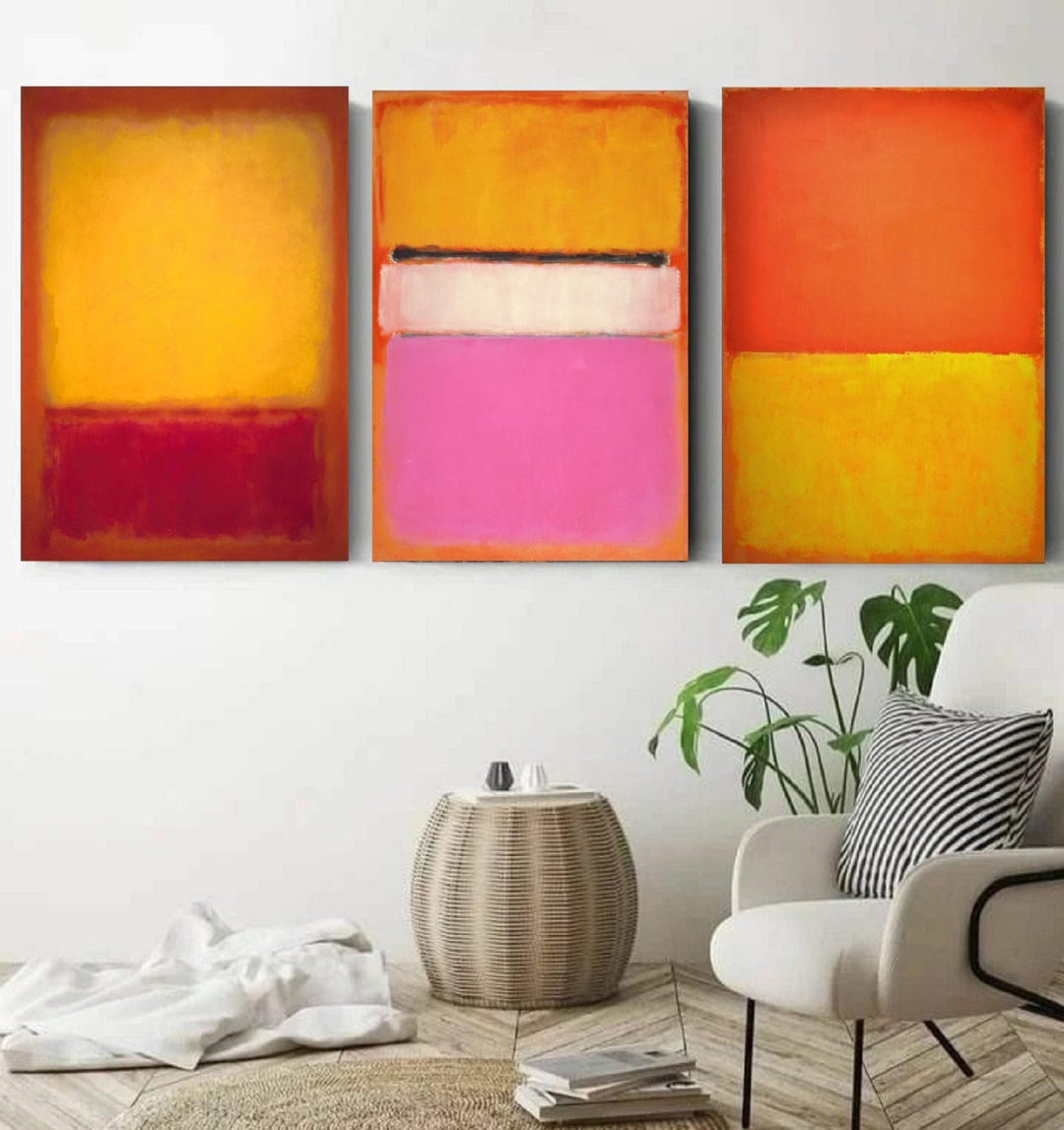 Set of 3 Mark Rothko Reproduction Canvas Wall Art Print,modern Wall Art ...