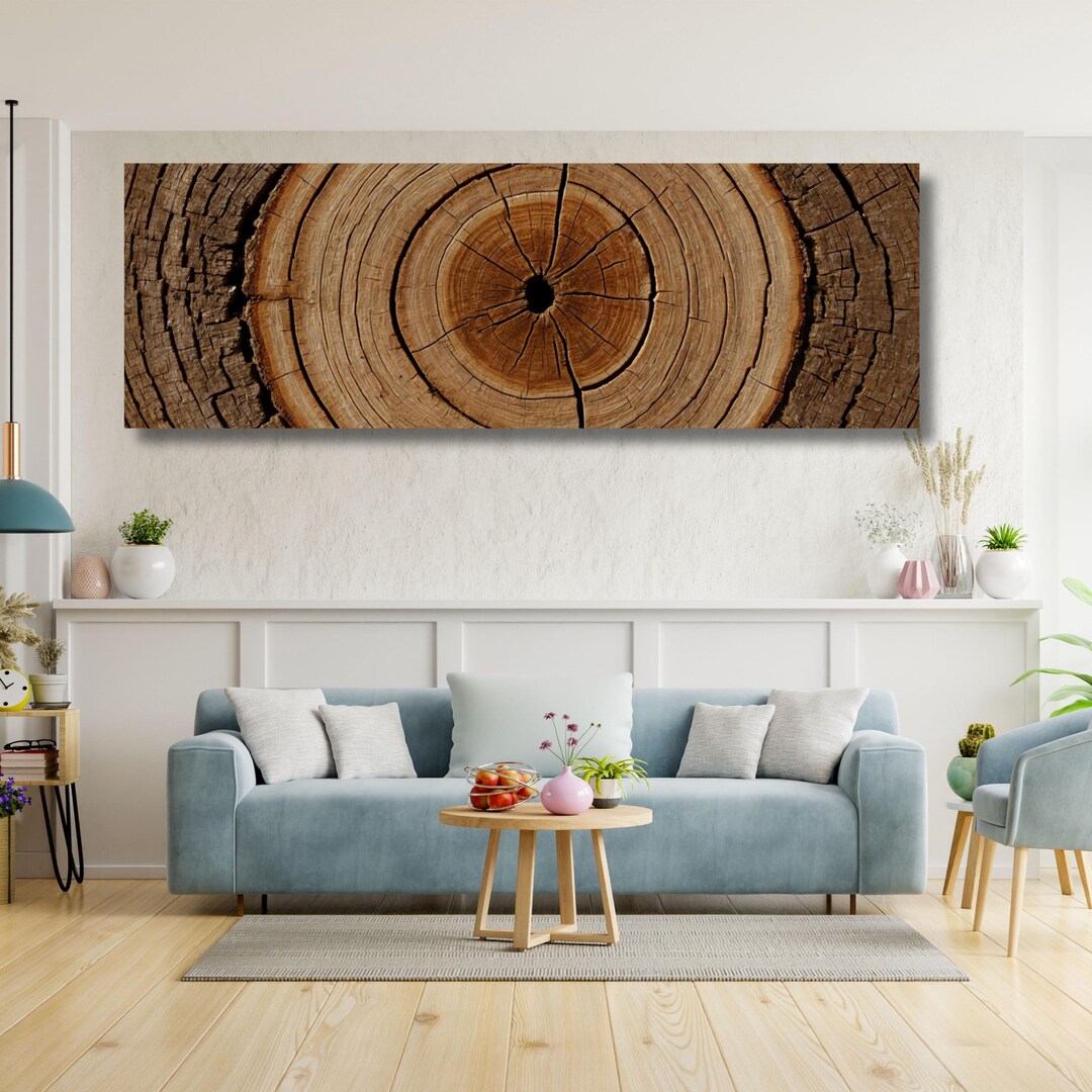 Tree Ring Canvas Wall Art, Abstract Colorful Tree Ring Wall Decor ...