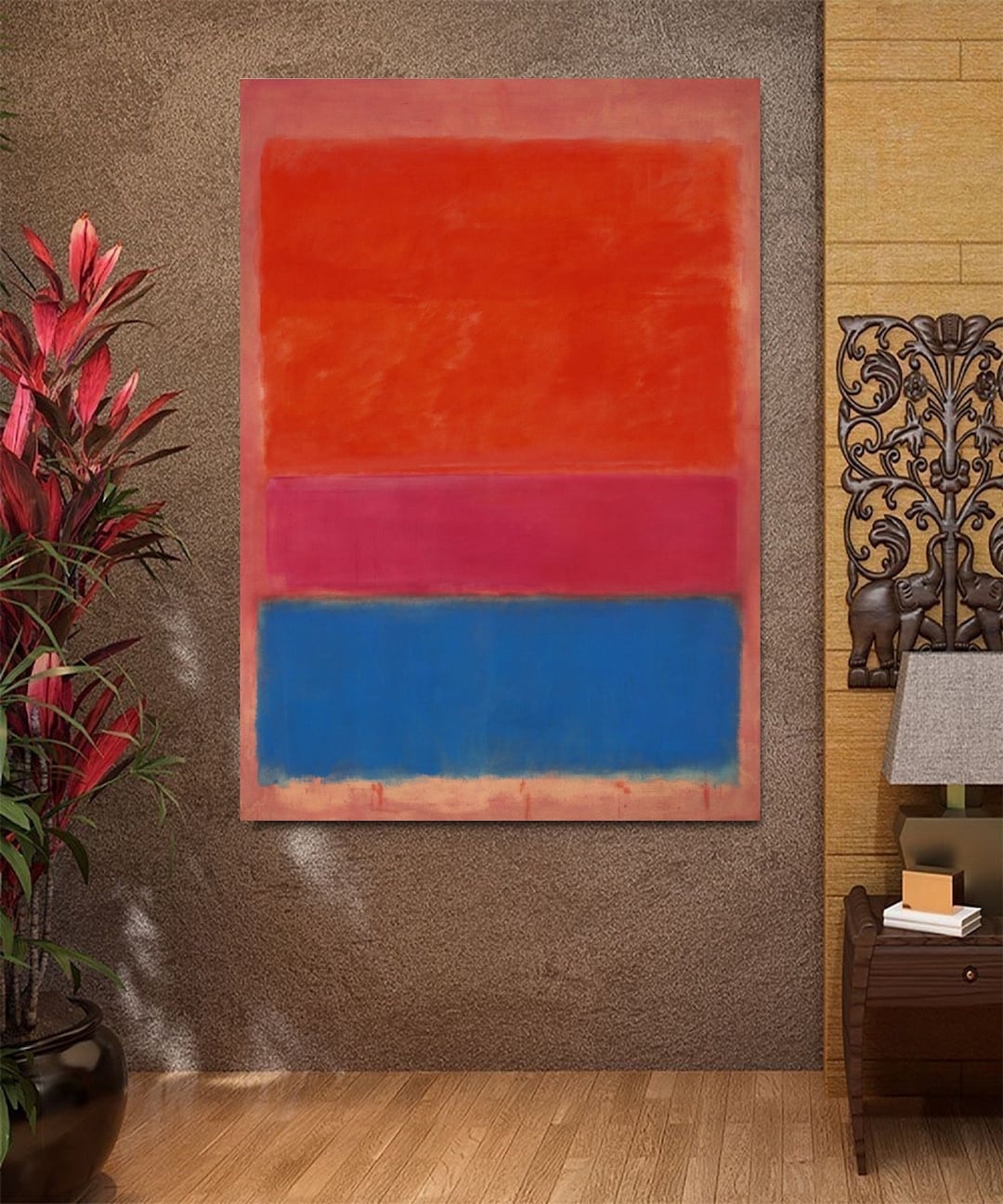 Mark Rothko Red Blue Reproduction Modern Painting Abstract Framed ...