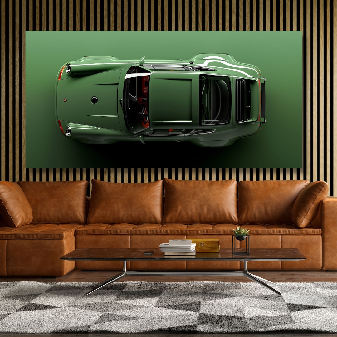 Green Porsche 911 Carrera Canvas Wall Art,porsche Wall Art,living Room ...
