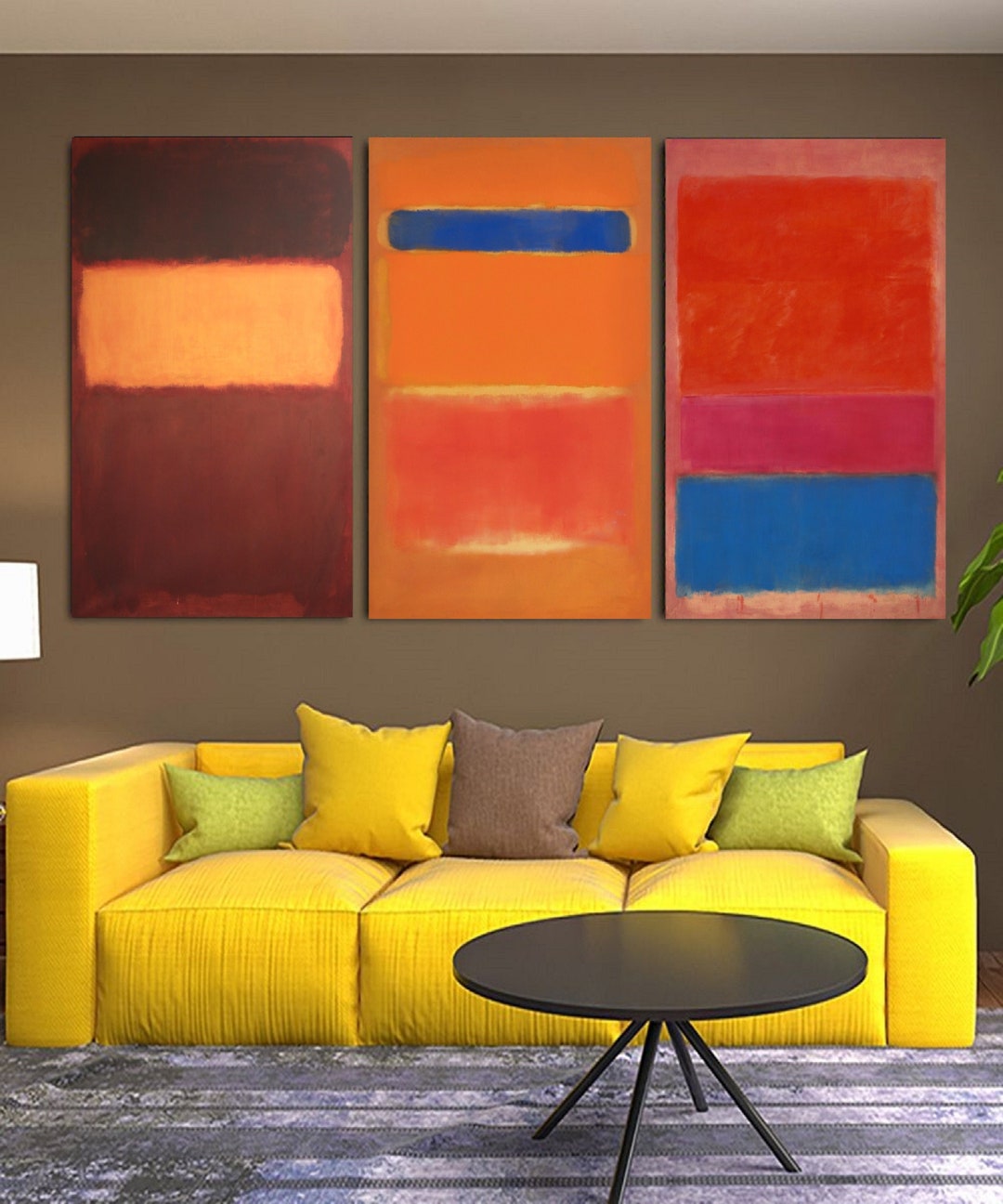 Set of 3 Mark Rothko Work Blue Over Red Mark Rothko Rothko Wall Art ...