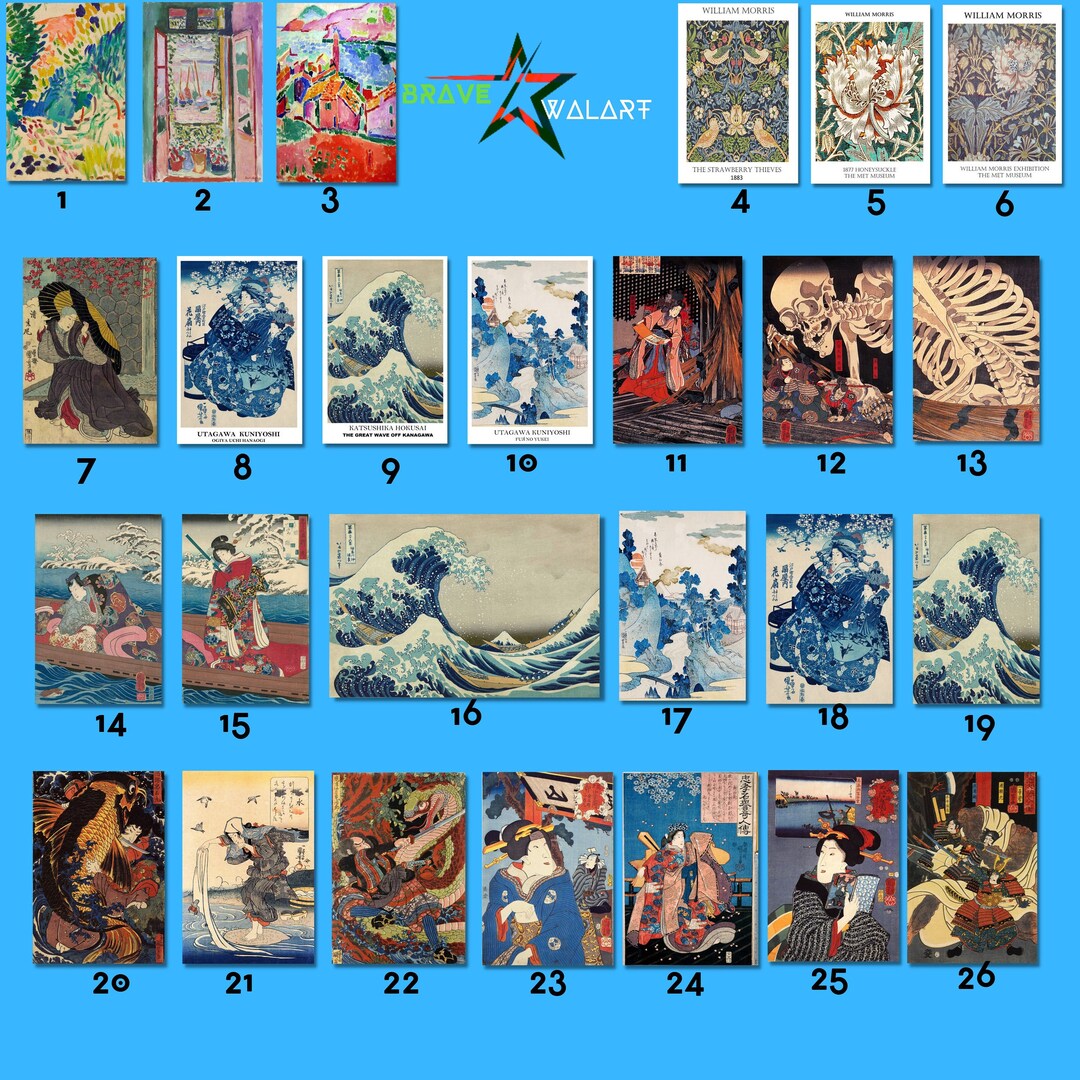 Set of 3 Japanese Reproduction Canvas Wall Japanese Decor,utagawa ...