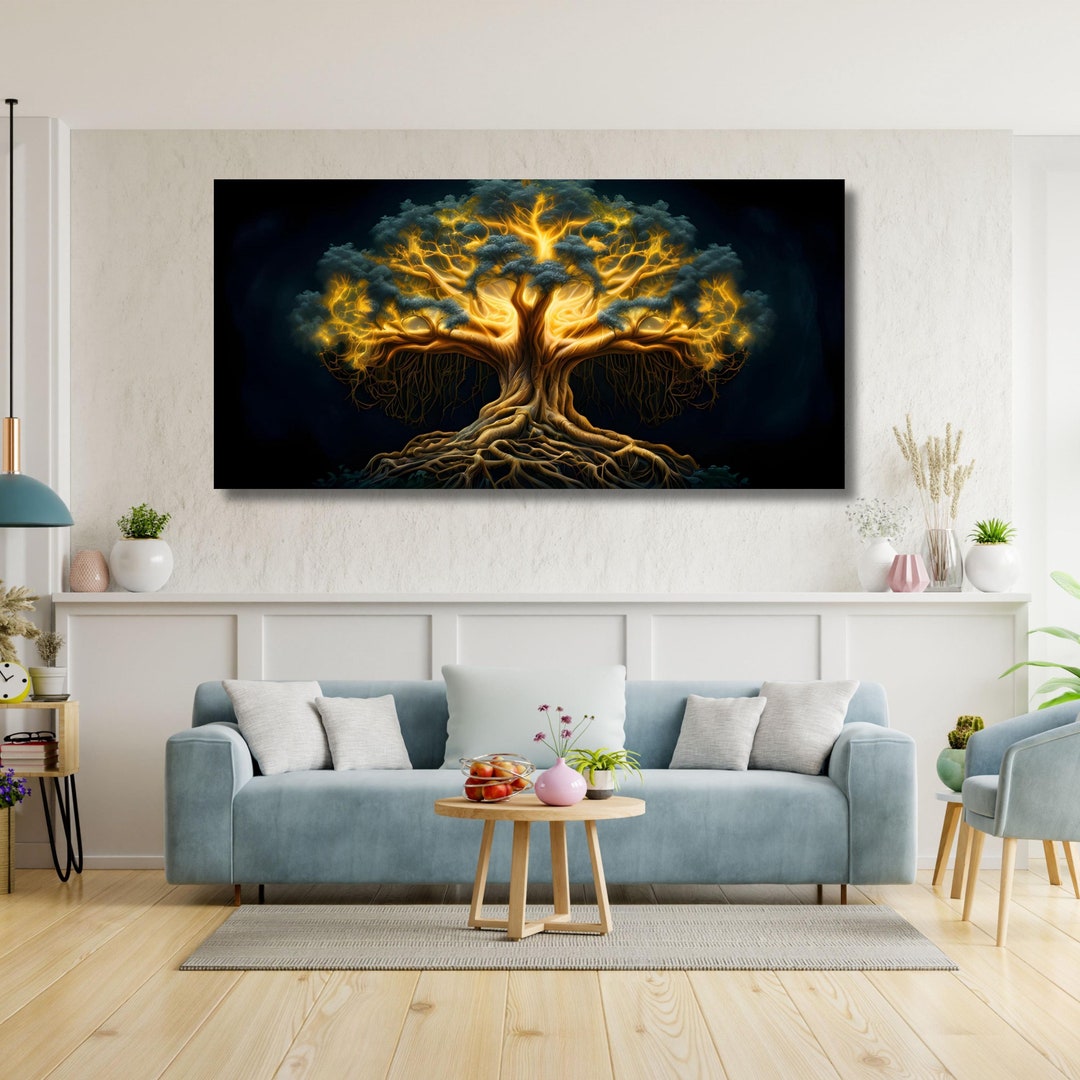 Tree of Life Yggdrasil Canvas Wall Art,tree of Life Framed Wall Art ...