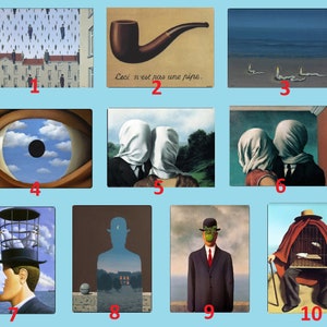 Set of 2 Rene Magritte Reproduction Canvas Wall Art Print,modern Wall ...