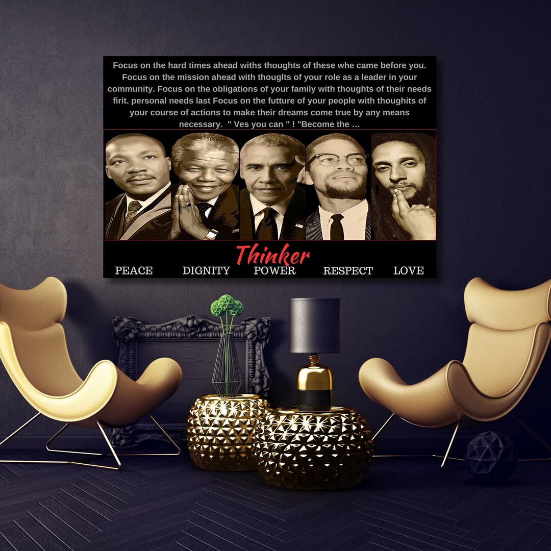 Thinkers Canvas the Thinkers Print Martin Obama Malcolm X Mandela ...