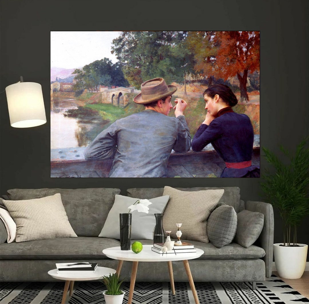 Emile Friant the Lovers (1889) Canvas Wall Art Emile Friant ...