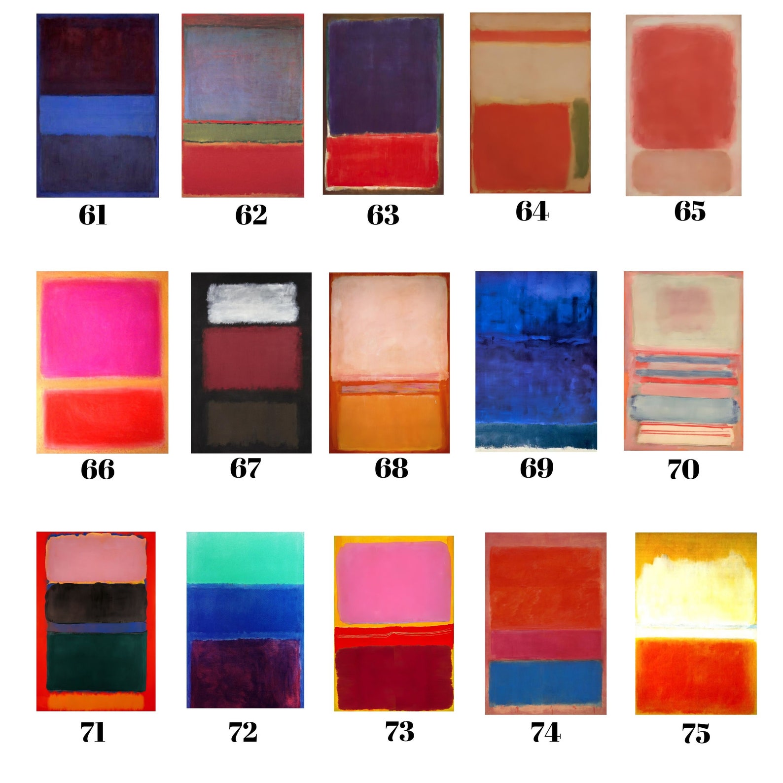 Set of 2 Mark Rothko Reproduction Canvas Wall Art Print,modern Wall Art ...