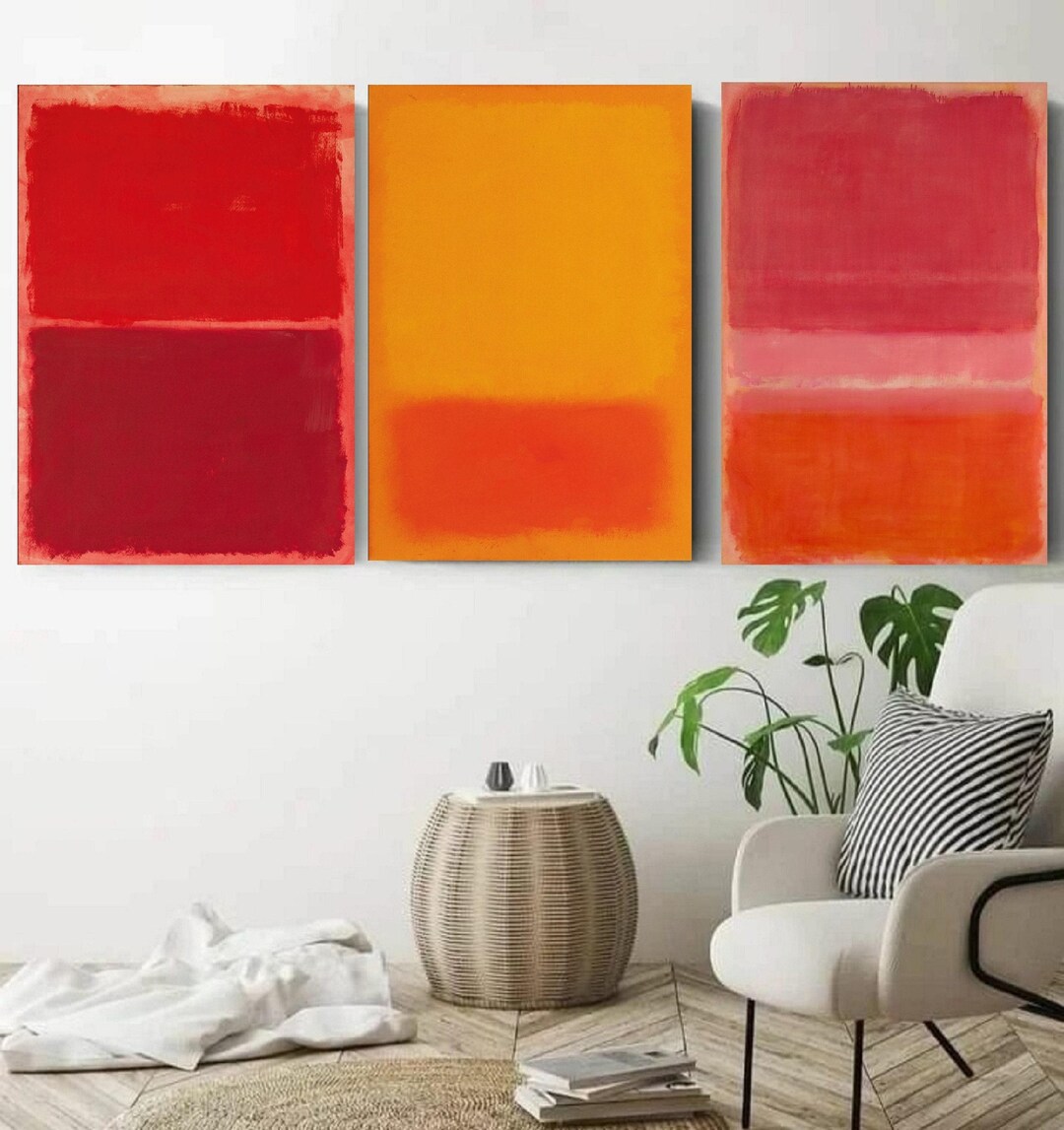 Set of 3 Mark Rothko Reproduction Canvas Wall Art Print,modern Wall Art ...