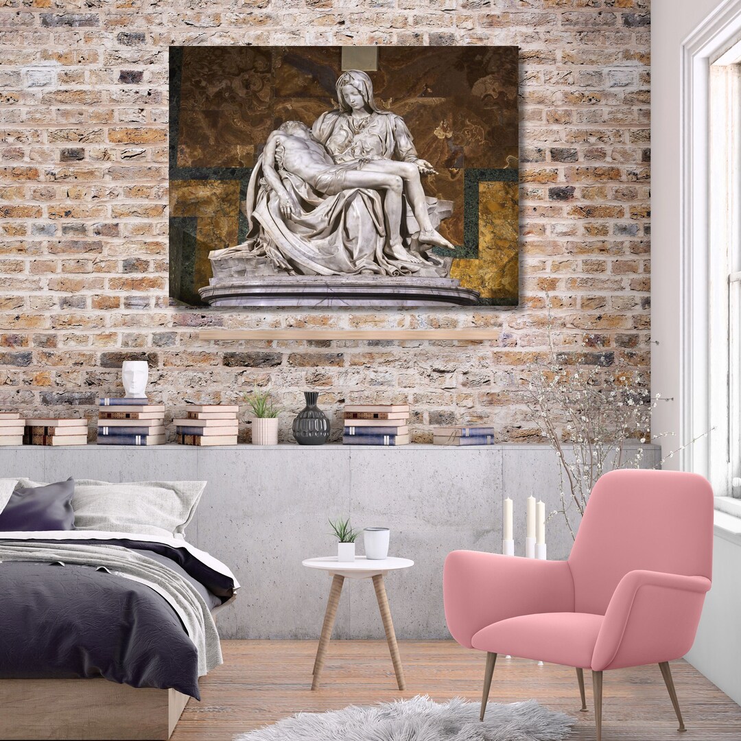 Pieta (1499) Michelangelo Canvas Wall Art Pieta Canvas Michelangelo ...