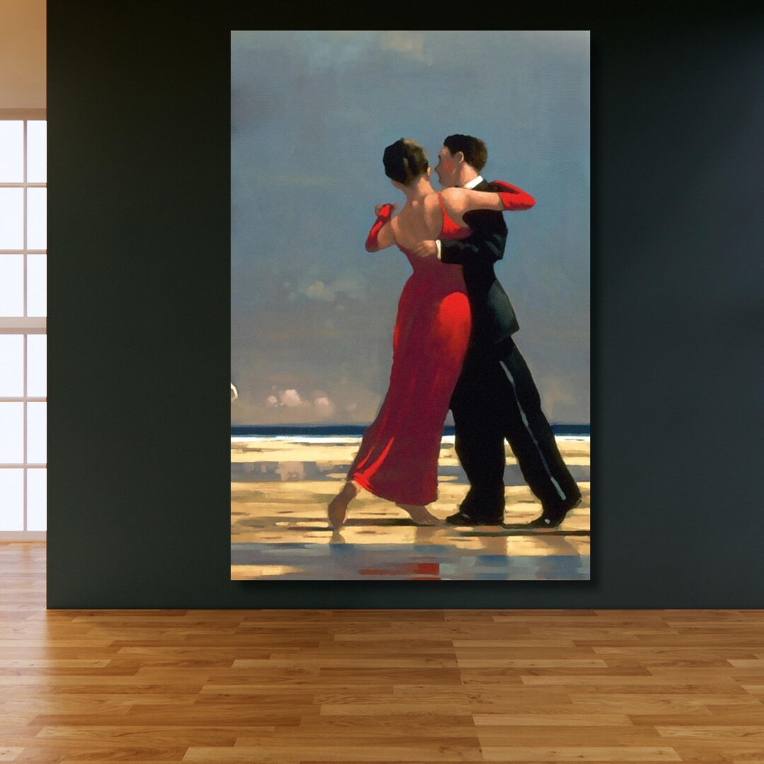 Tango Best Dancer Couple Canvas Wall Art Dancing Under the Rain Print ...