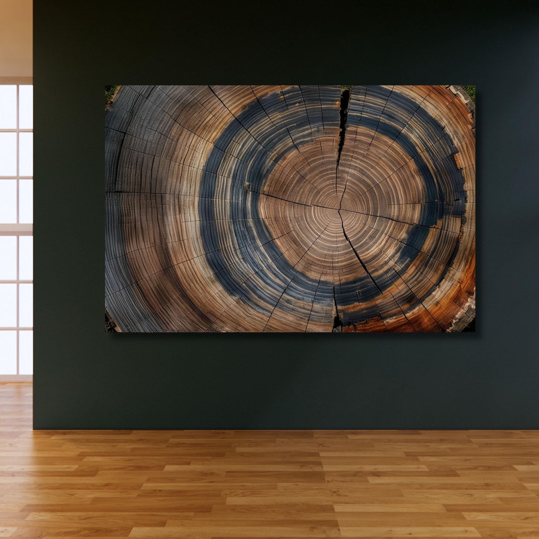 Tree Ring Canvas Wall Art, Abstract Colorful Tree Ring Wall Decor ...