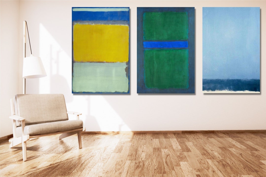 Set of 3 Mark Rothko Reproduction Canvas Wall Art Print,modern Wall Art ...
