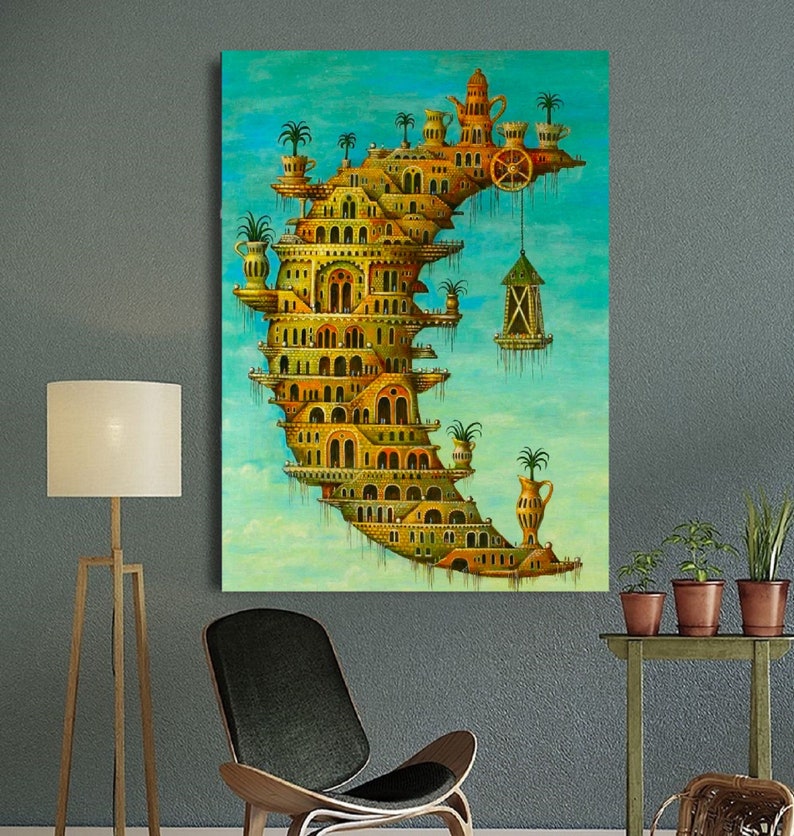 Living on the Moon by Salvador Dalí Canvas Wall Art Print - Etsy