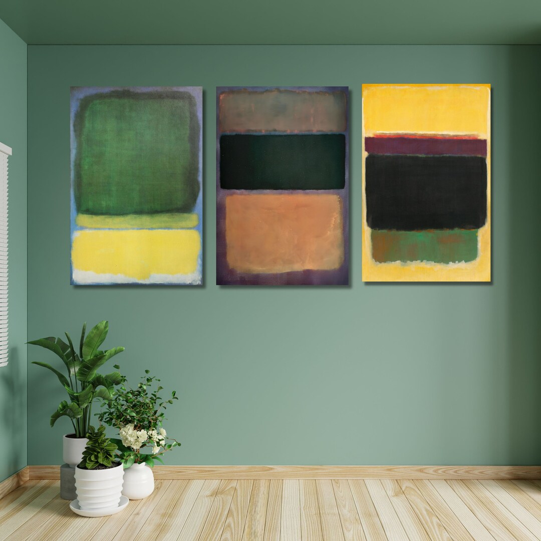 Set of 3 Extra Large Mark Rothko Reproduction Canvas Wall Art Print ...