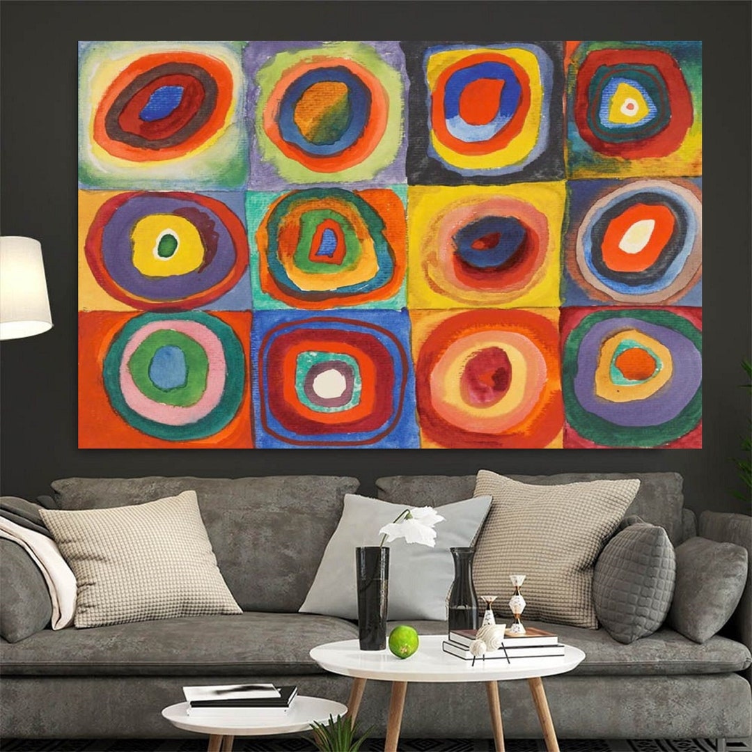 Kandinsky Color Study Canvas Wall Art Squares With Concentric Circles ...