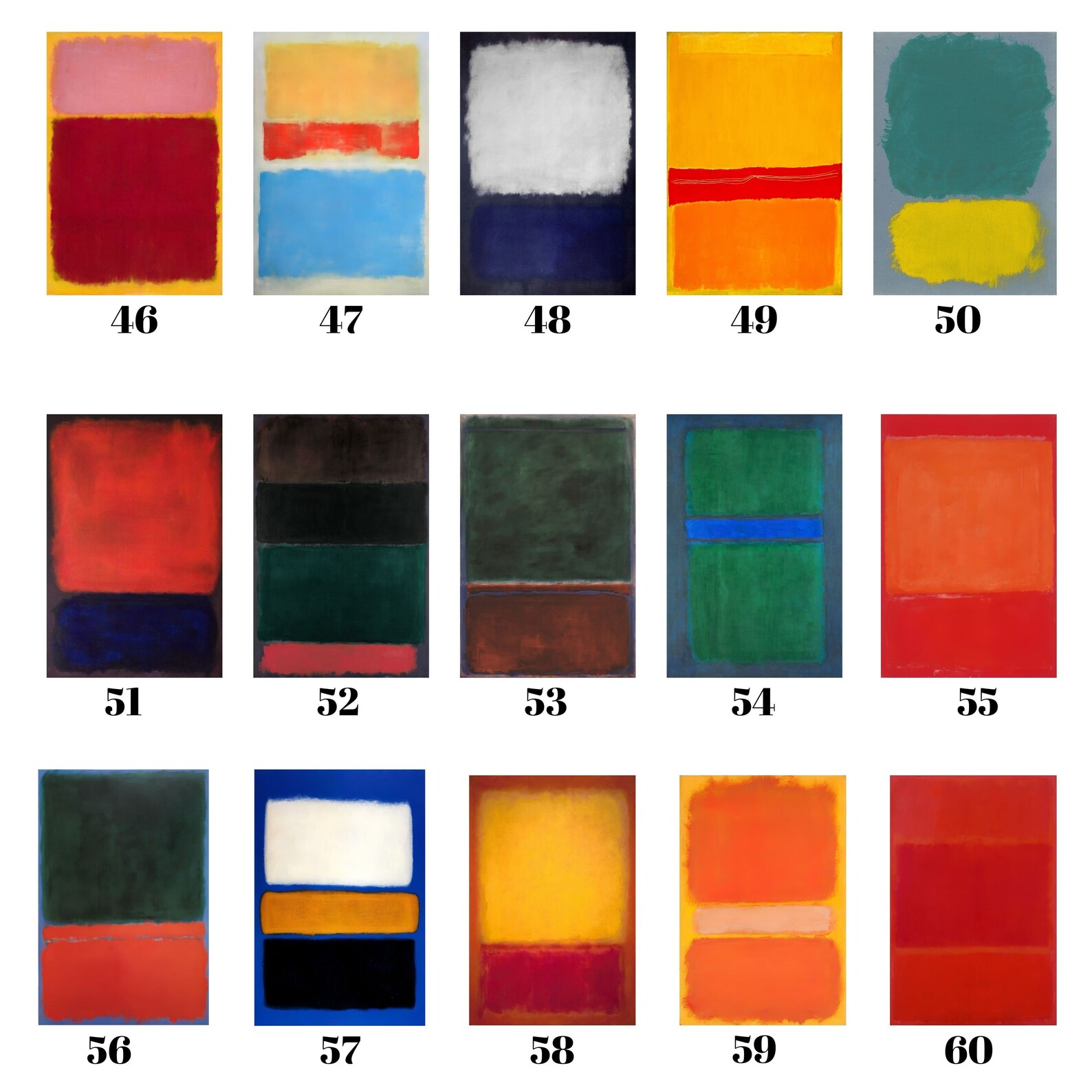 Set of 2 Mark Rothko Reproduction Canvas Wall Art Print,modern Wall Art ...