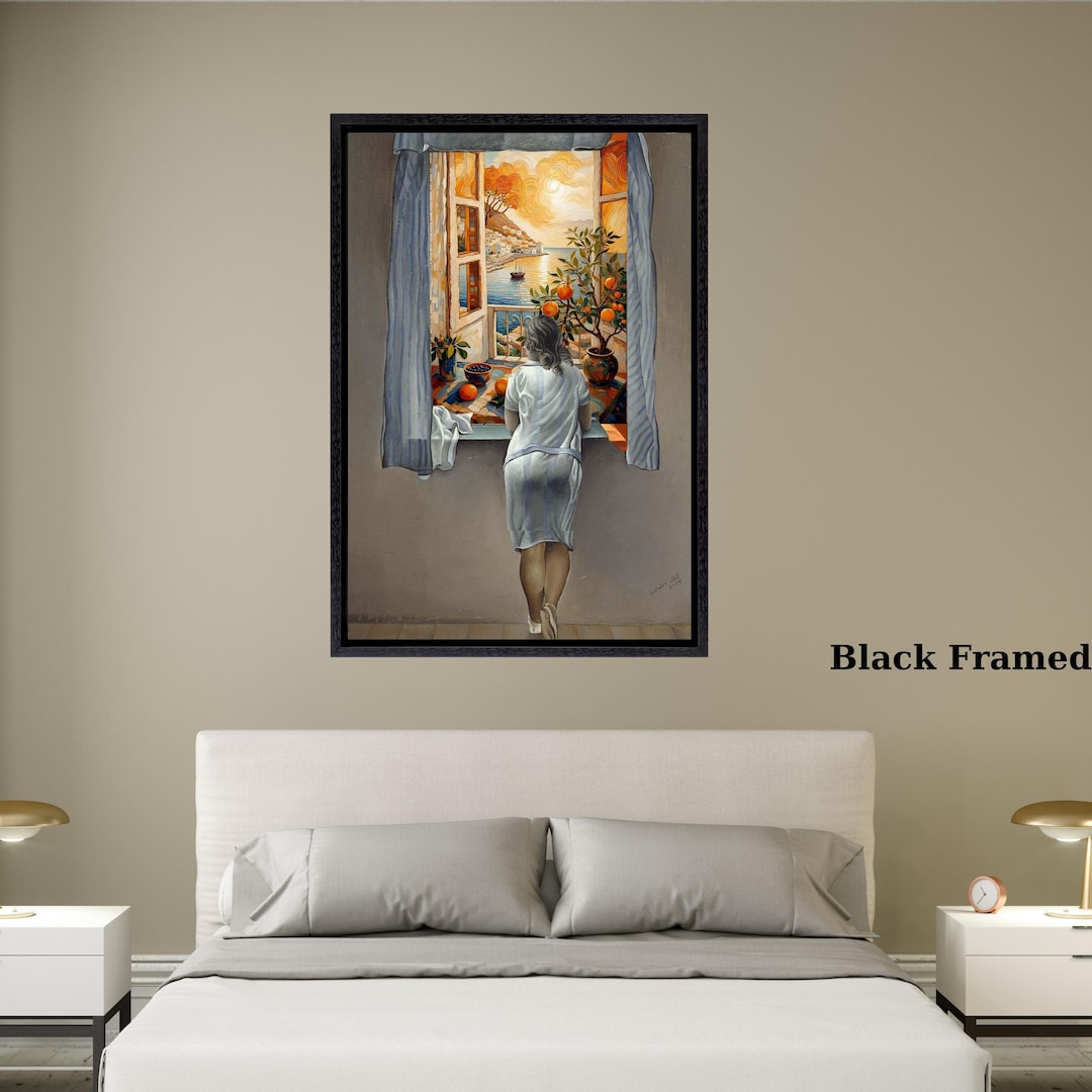 Window Canvas Wall Art in Henri Matisse and Dali Style Fusion Colorful ...
