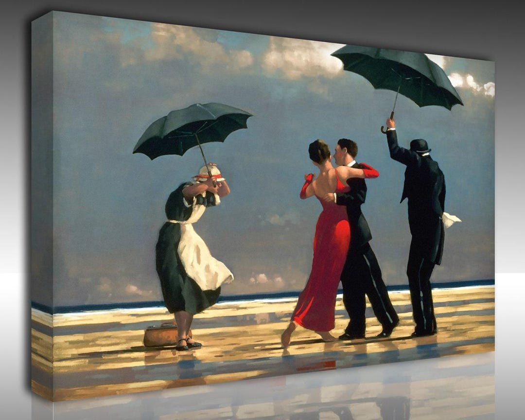 Tango Best Dancer Couple Canvas Wall Art Dancing Under the Rain Print ...