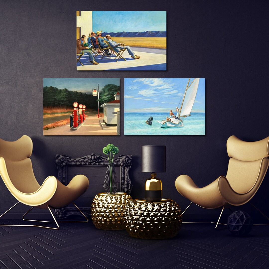 Set of 3 Edward Hopper Rooms by the Sea Poster Edward Hopper Print ...