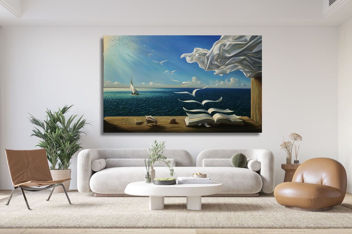 Salvador Dali Poster Salvador Dali Book to Birds Canvas Wall - Etsy