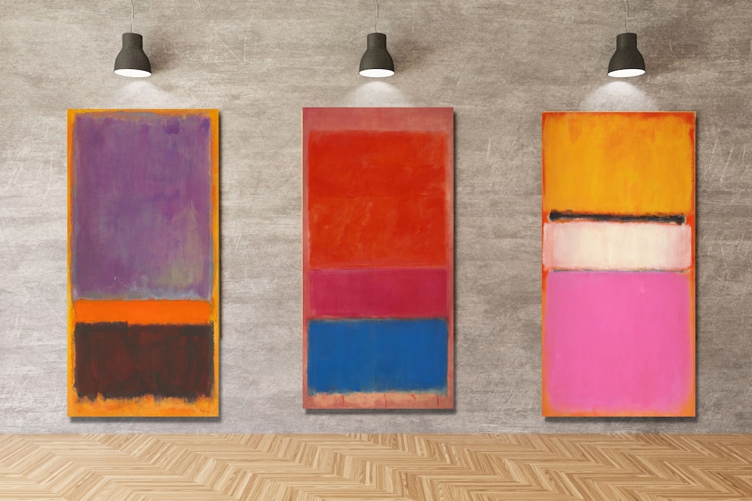 Set of 3 Mark Rothko Work Blue Over Red Mark Rothko Rothko Wall Art ...