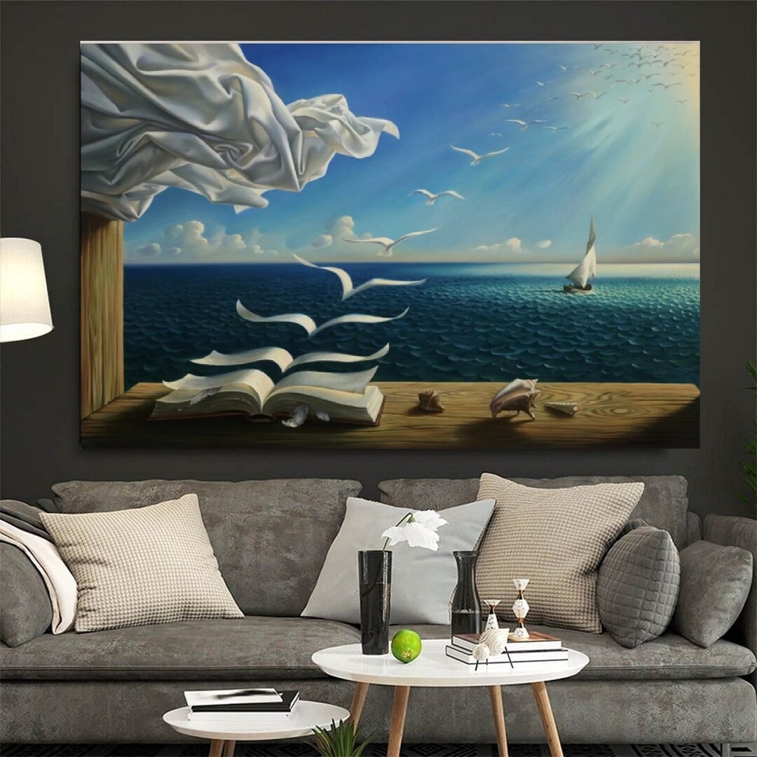 Salvador Dali Poster Salvador Dali Book to Birds Canvas Wall Art ...