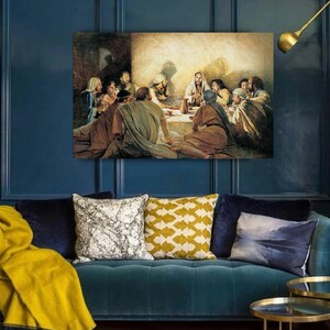 Last Supper Canvas Wall Art Last Supper Wall Last Supper Wall Decor ...