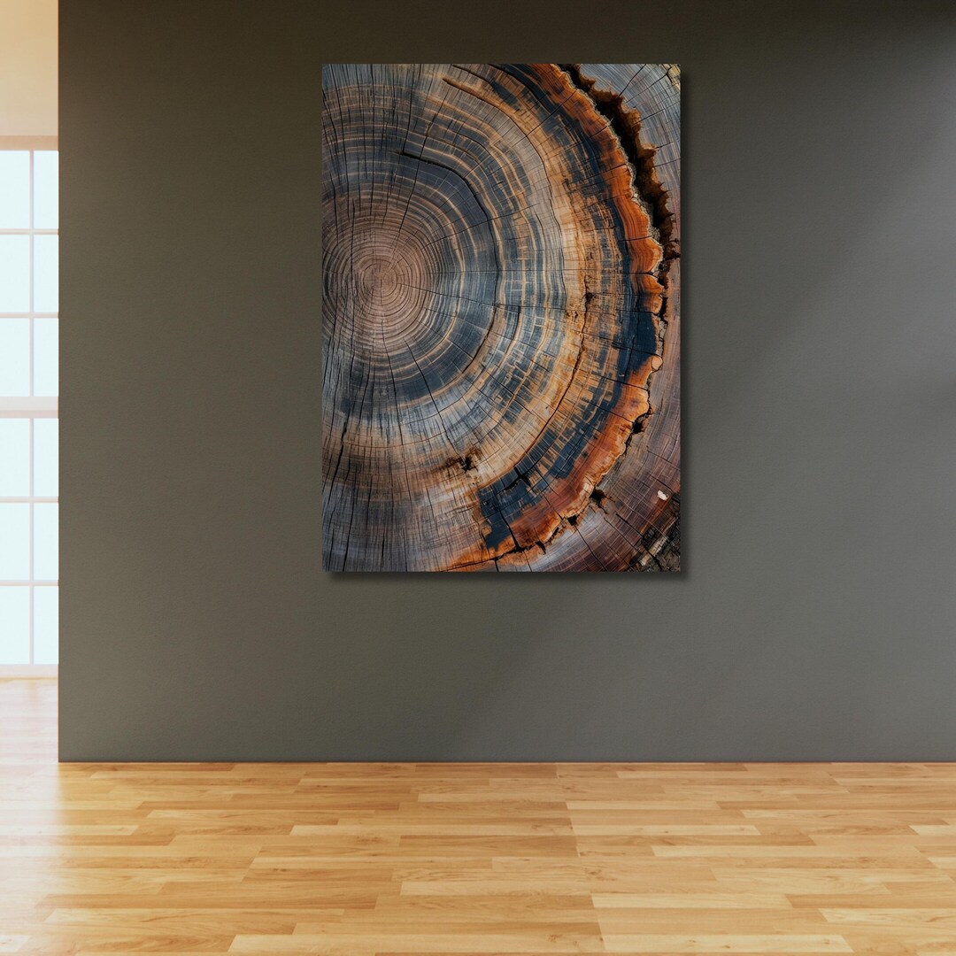 Tree Ring Canvas Wall Art, Abstract Colorful Tree Ring Wall Decor ...