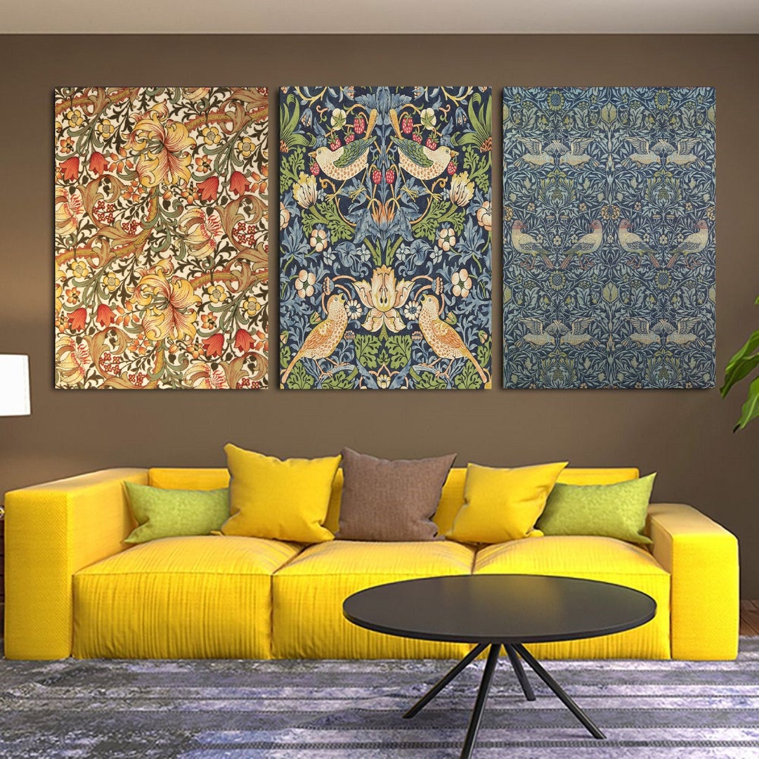 Set of 3 William Morris Exhibition Canvas Wall Art Morris Wall Decor ...