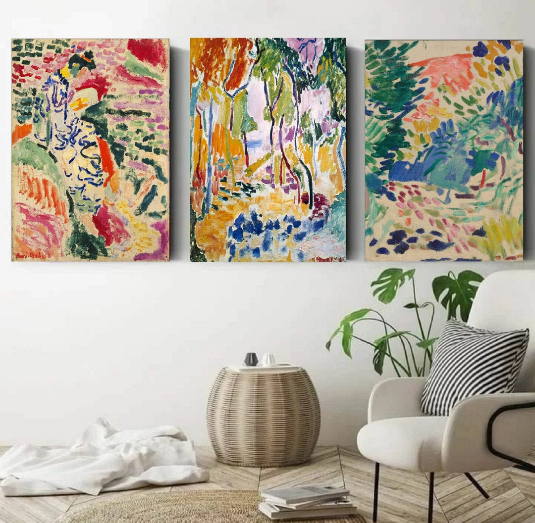Set of 3 Henri Matisse Canvas Wall Art Colorful Matisse Exhibition ...