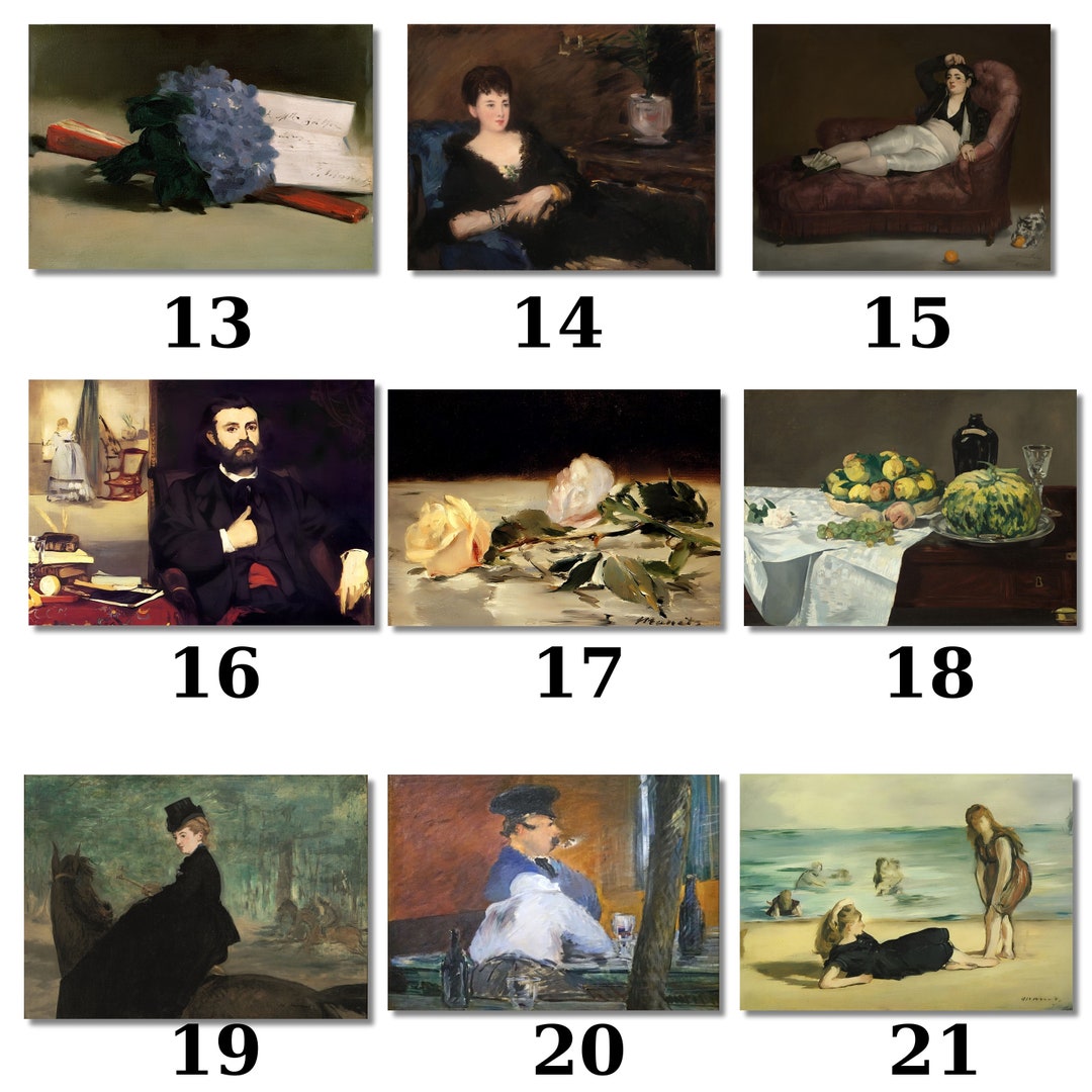 Set of 3 Edouard Manet Reproduction Canvas Wall Art Print,modern Wall ...