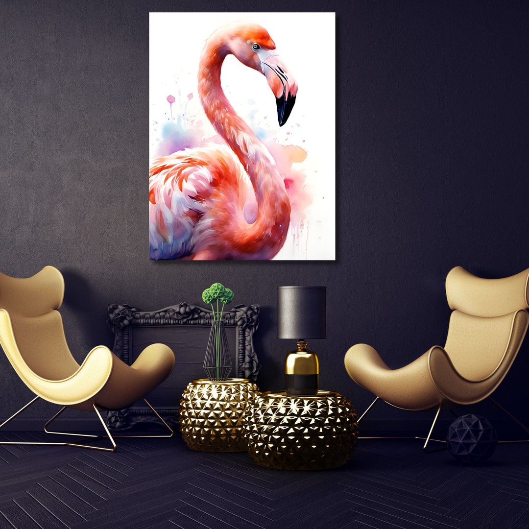 Flamingo Watercolor Canvas Flamingo Painting Print Flamingo Canvas ...